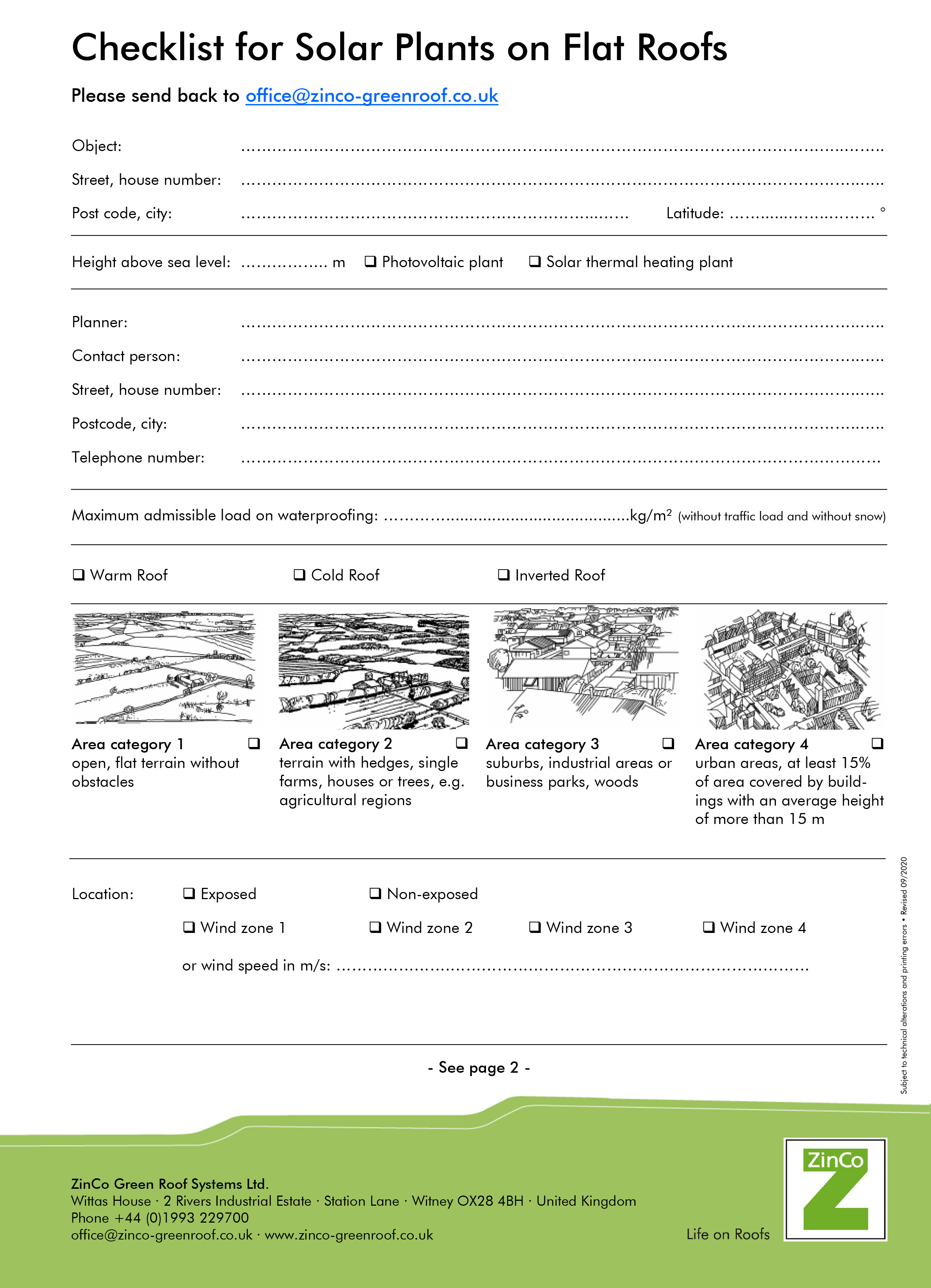 Checklist for Solar Plants on Flat Roofs | ZinCo Green Roof Systems UK