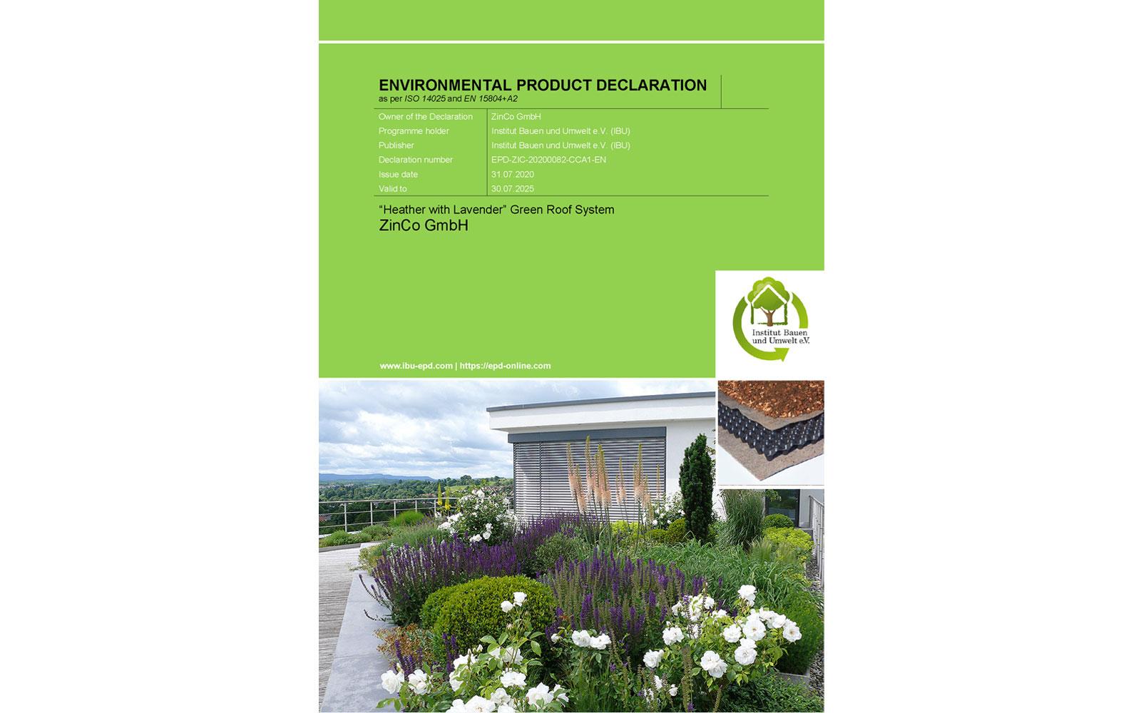 ENVIRONMENTAL PRODUCT DECLARATION (EPD) for ZinCo Green Roof Systems ...